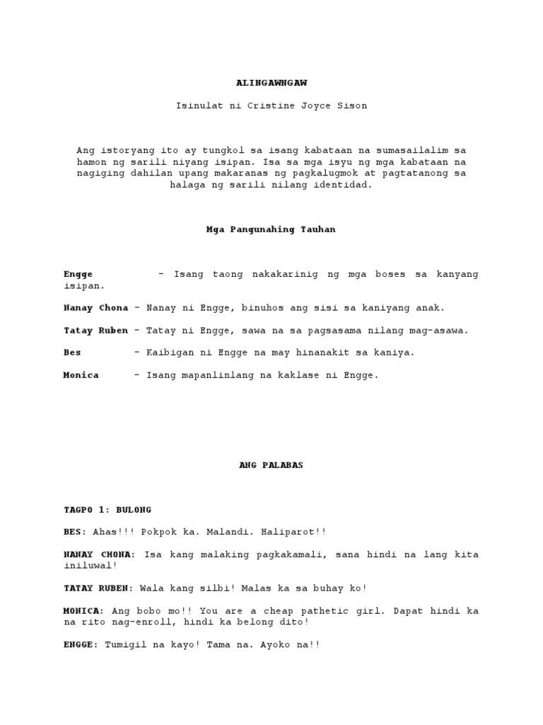 Alingawngaw Pinal Na Script | PDF