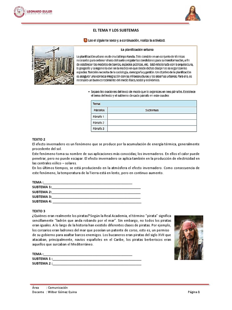 Imprimir - El Tema y Los Subtemas | PDF