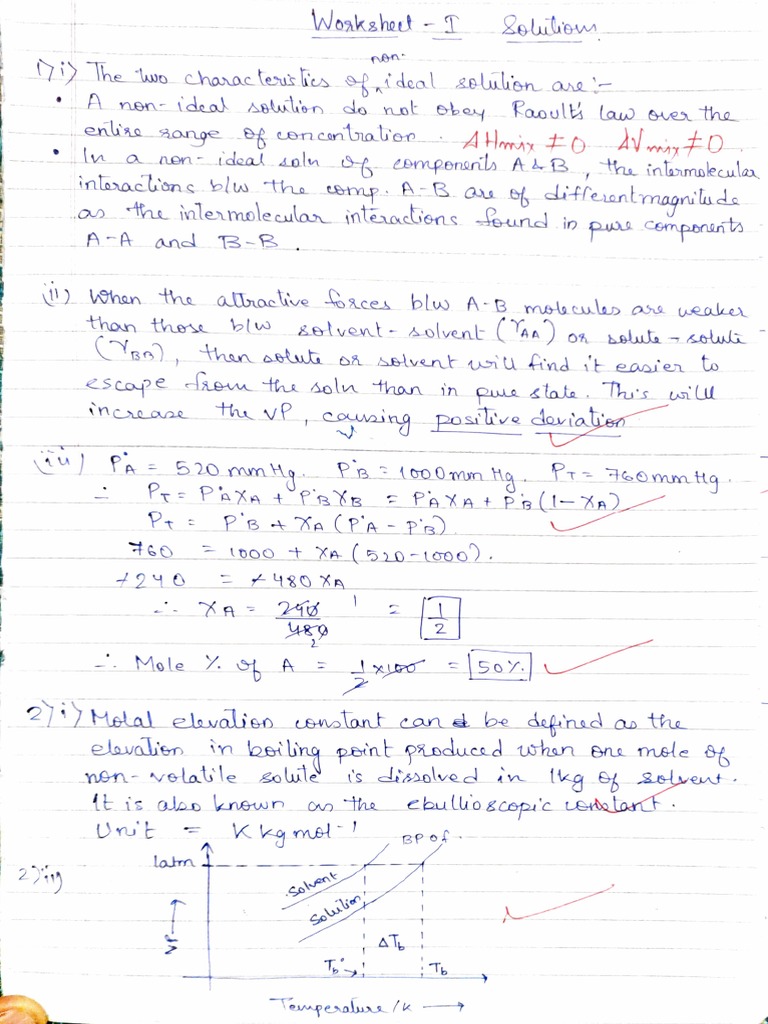 Answersheet of Solutions Chapter (Ref - 1) | PDF | Chemistry