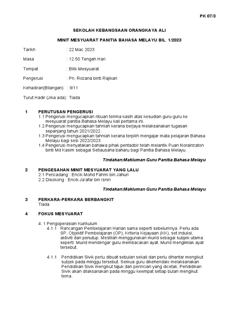 MINIT BM Bil 1 23 | PDF