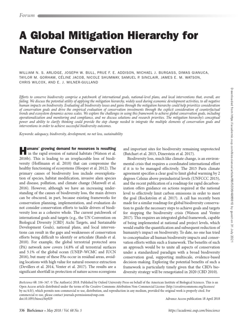 Mitigation Hierarchy Download Free Pdf Biodiversity Conservation