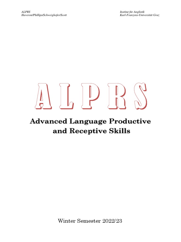 Alprs Course Handout (Ws 2022-23) | PDF | Gender | Gender Studies