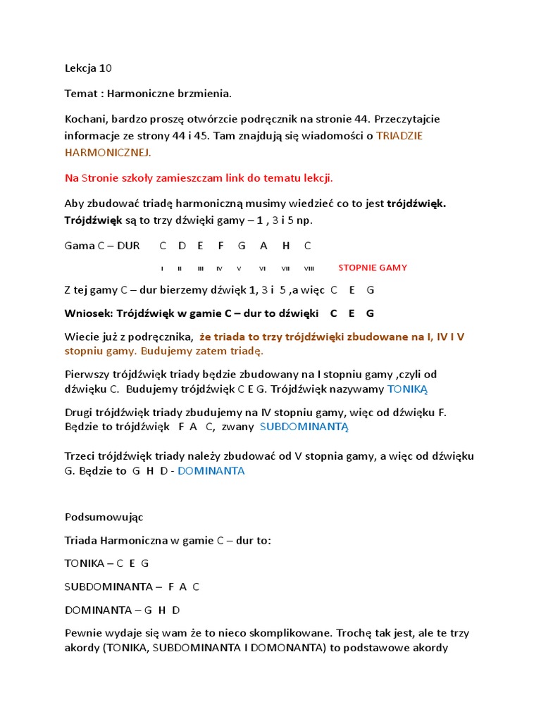 Lekcja_10_-_triada | PDF