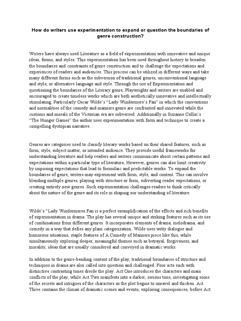 Final Assignment | PDF | Narration | The Hunger Games