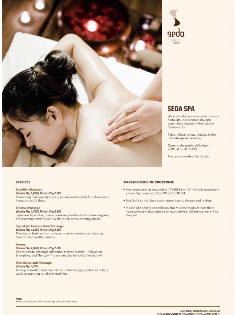 Seda Spa Menu | PDF