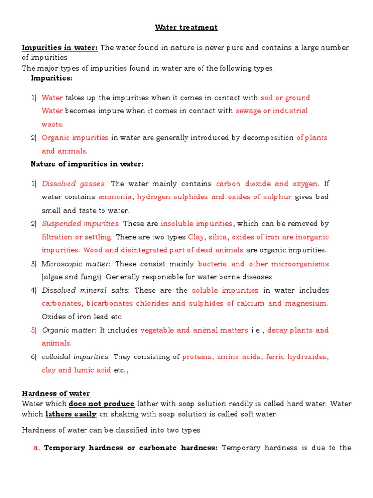 Water Technology Notes | PDF | Sewage Treatment | Physical Sciences