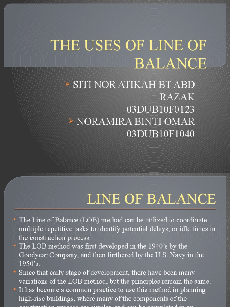 Group 13 - The Uses of Line of Balance | PDF