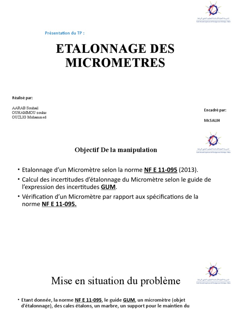 Etalonnage Micrometre | PDF | Calibrage | Métrologie