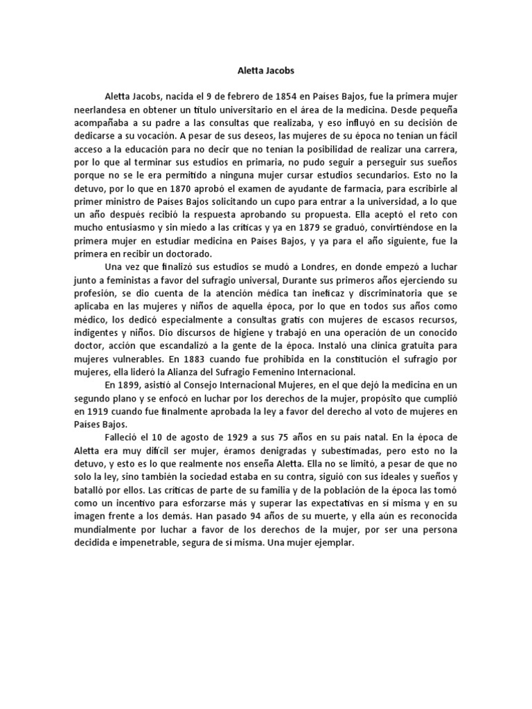 Aletta Jacobs | PDF | Mujer