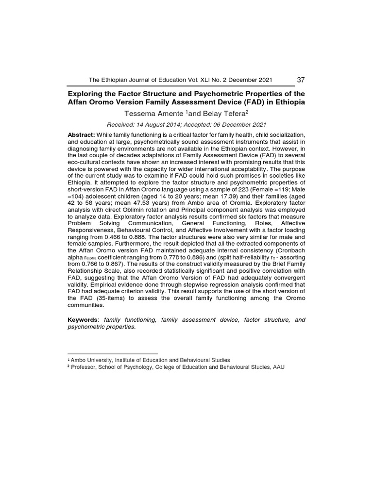 Tesema & Prof - Belay. Article | PDF | Factor Analysis | Principal ...