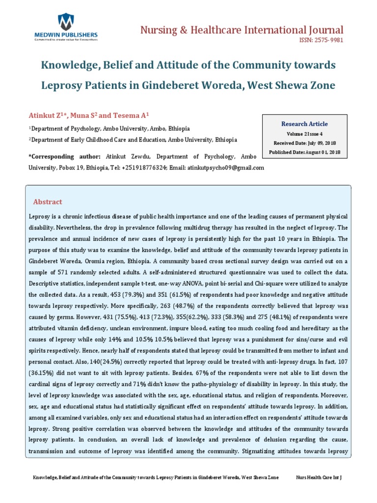 Tessema & Atinkut Journal | Download Free PDF | Leprosy | Medical ...