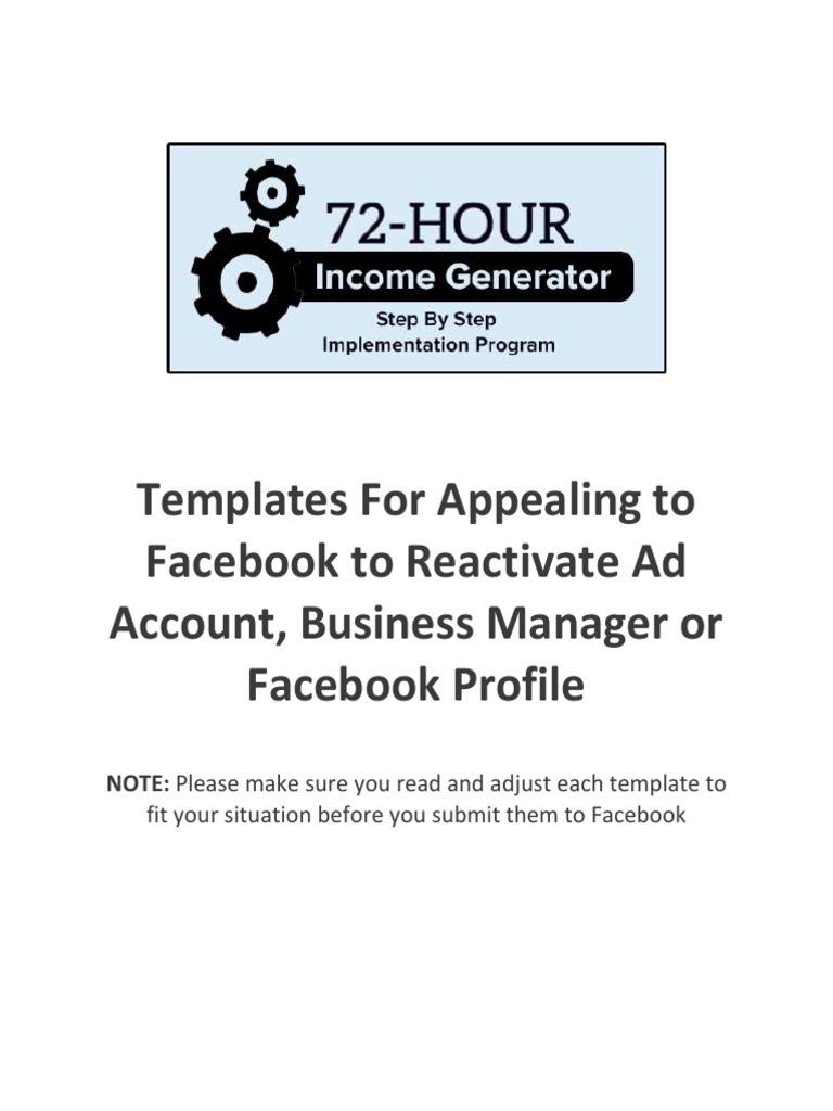 Facebook Appeal Templates | PDF | Facebook | Advertising