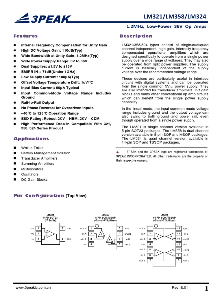 LM321 | Download Free PDF | Amplifier | Operational Amplifier