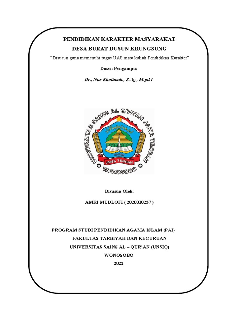 Pendidikan Karakter di Desa Burat | PDF