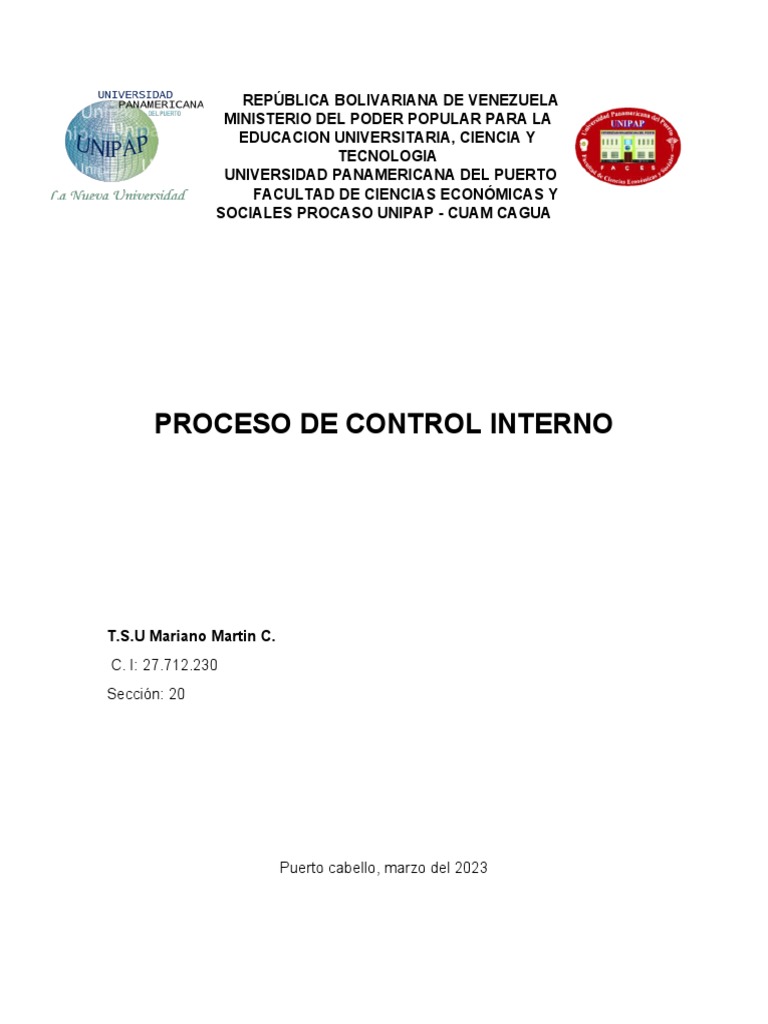 Ejemplo de Proceso de Control Interno | PDF