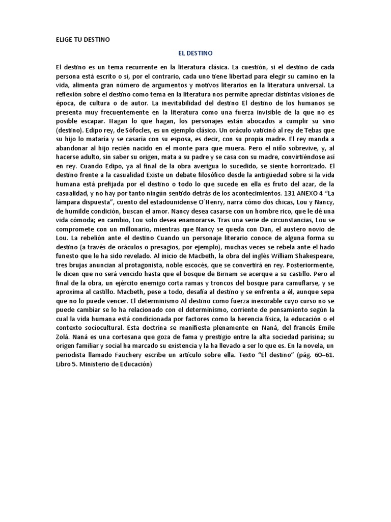 Elige Tu Destino | PDF | Teatro | Destino