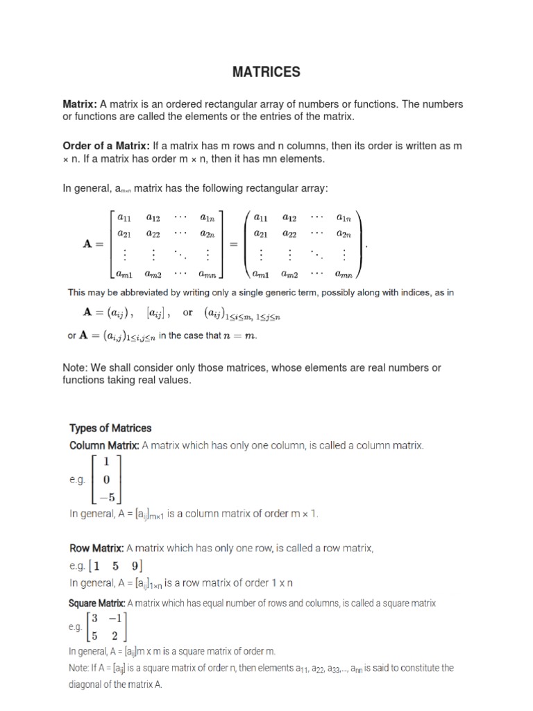 Matrices | PDF