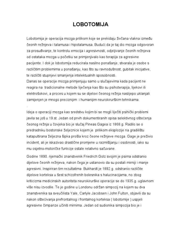 LOBOTOMIJA | PDF