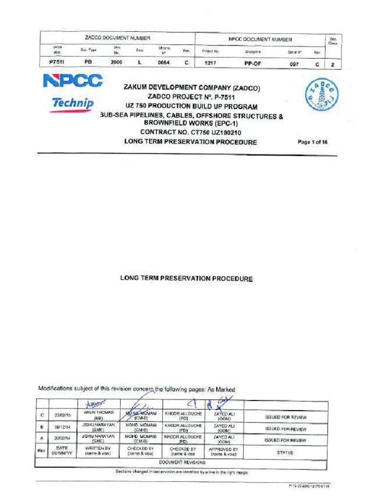 Long Term Preservation Procedure | PDF