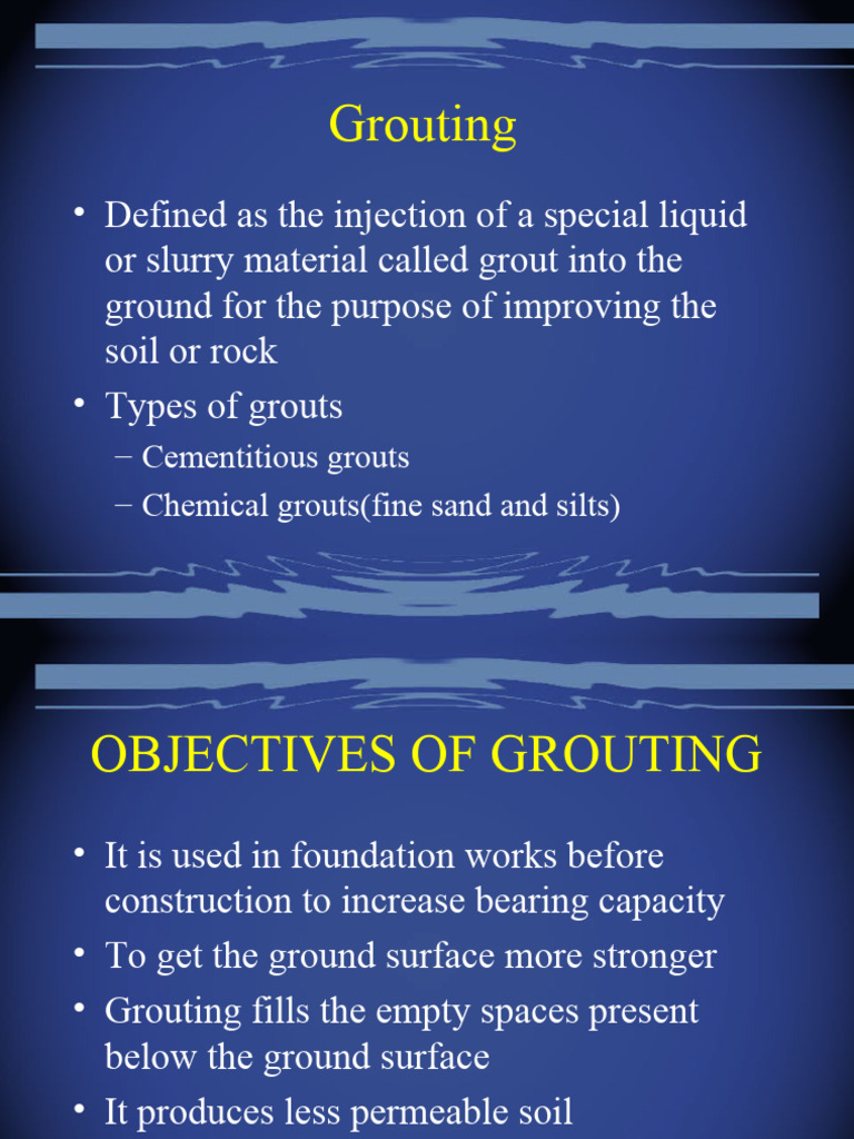 Grouting | PDF | Soil | Cement