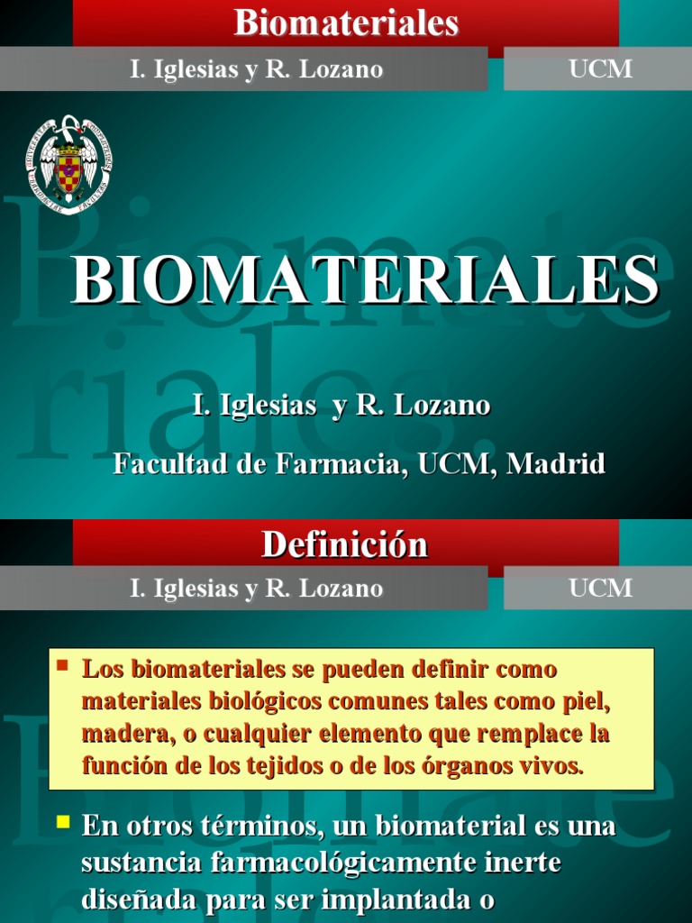 Introducción a los Biomateriales Médicos | PDF | Biomaterial | Inflamación