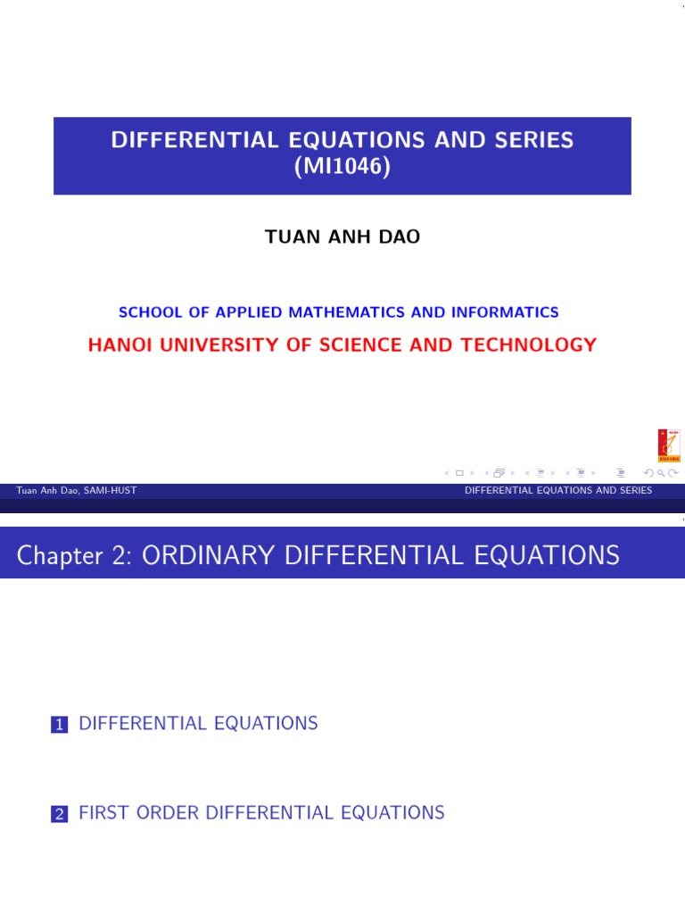 Lecture - Notes - DE&Series-Chapter 2-Lessons 1&2 | PDF | Ordinary ...