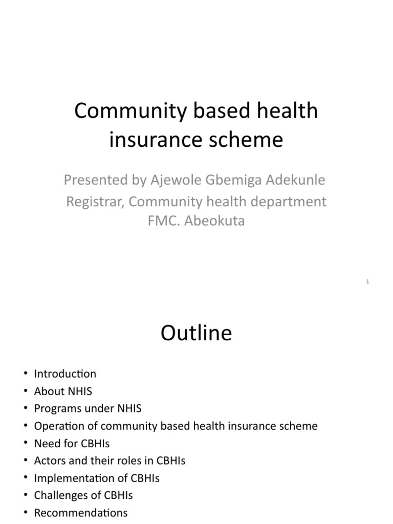 Community Based Health Insurance Scheme | PDF | Health Care | Universal ...