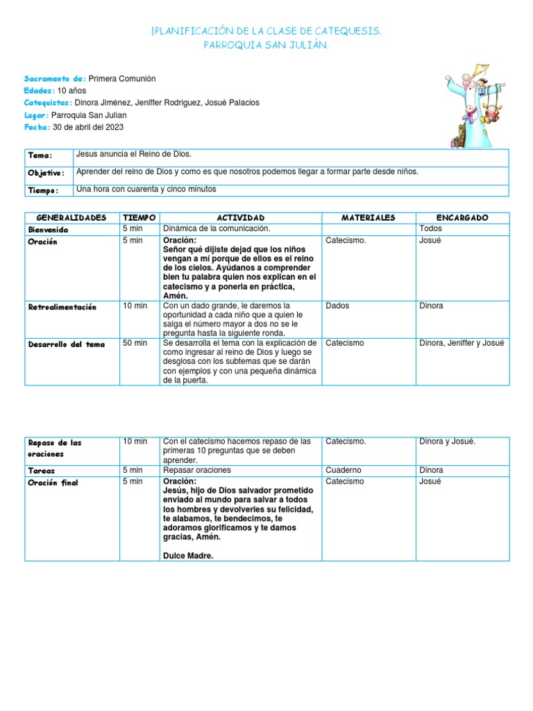 Planificación de Catequesis 14mayo | PDF | Oración | Religiones abrahámicas Planificación de Catequesis 14mayo | PDF | Oración | Religiones abrahámicas