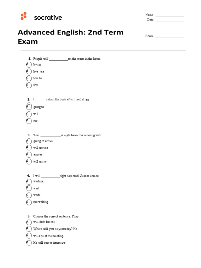 Advanced English 2nd Term Exam Guide | PDF | Linguistics | Grammar