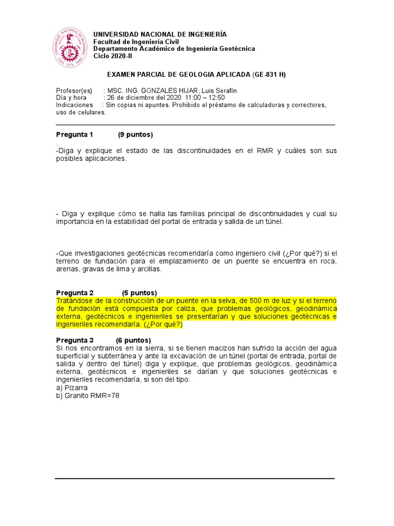 Examen Parcial Ge 831 H 2020 (2 | PDF Examen Parcial Ge 831 H 2020 (2 | PDF