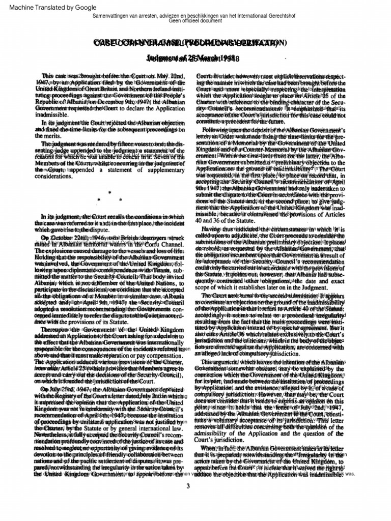 Corfu Chanell Case | PDF