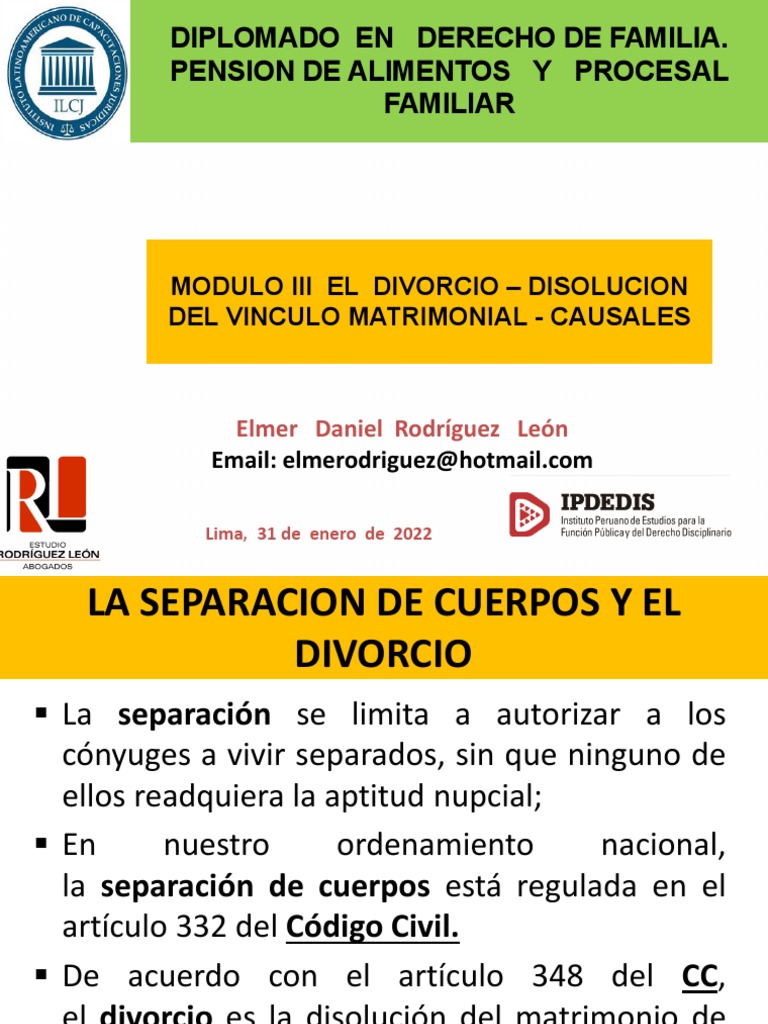 Modulo Iii El Divorcio Causales | PDF | Divorcio | Matrimonio