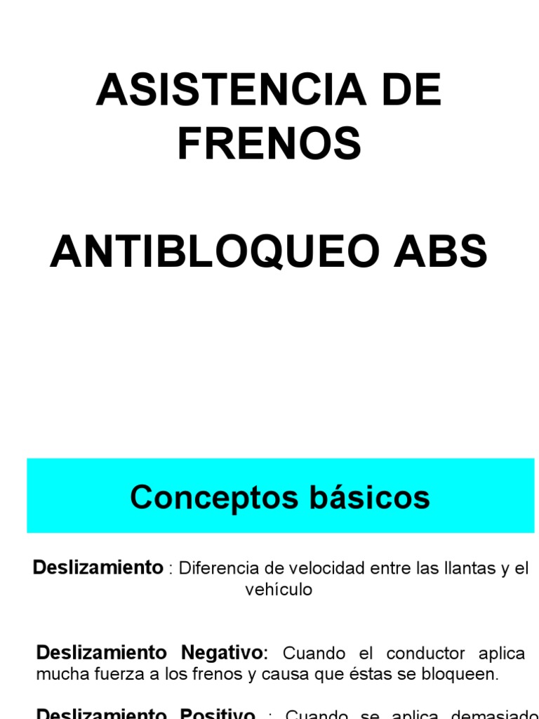 Asistencia de Frenos Antibloqueo Abs | PDF | Sistema de freno antibloqueo | Presión