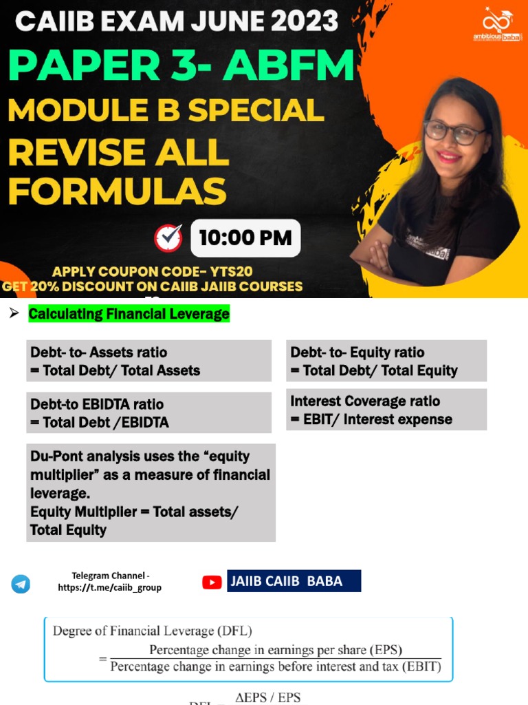 CAIIB ABFM Module B Formula | PDF | Net Present Value | Capital Asset ...