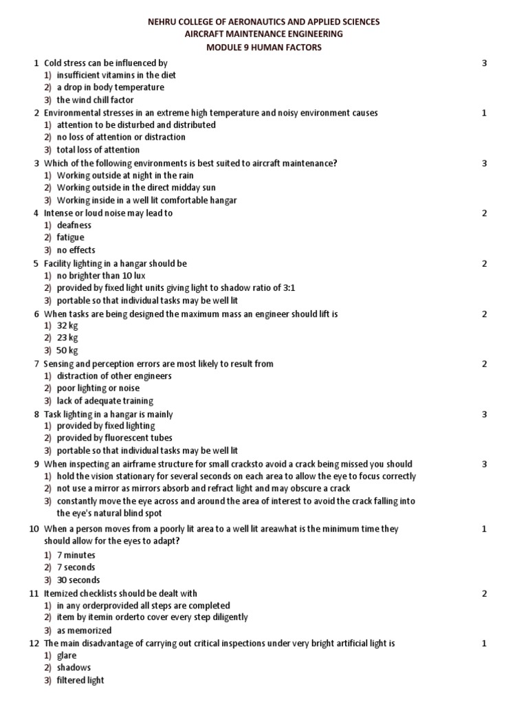 Human Factors in Aircraft Maintenance | PDF | Sleep | Visual Perception