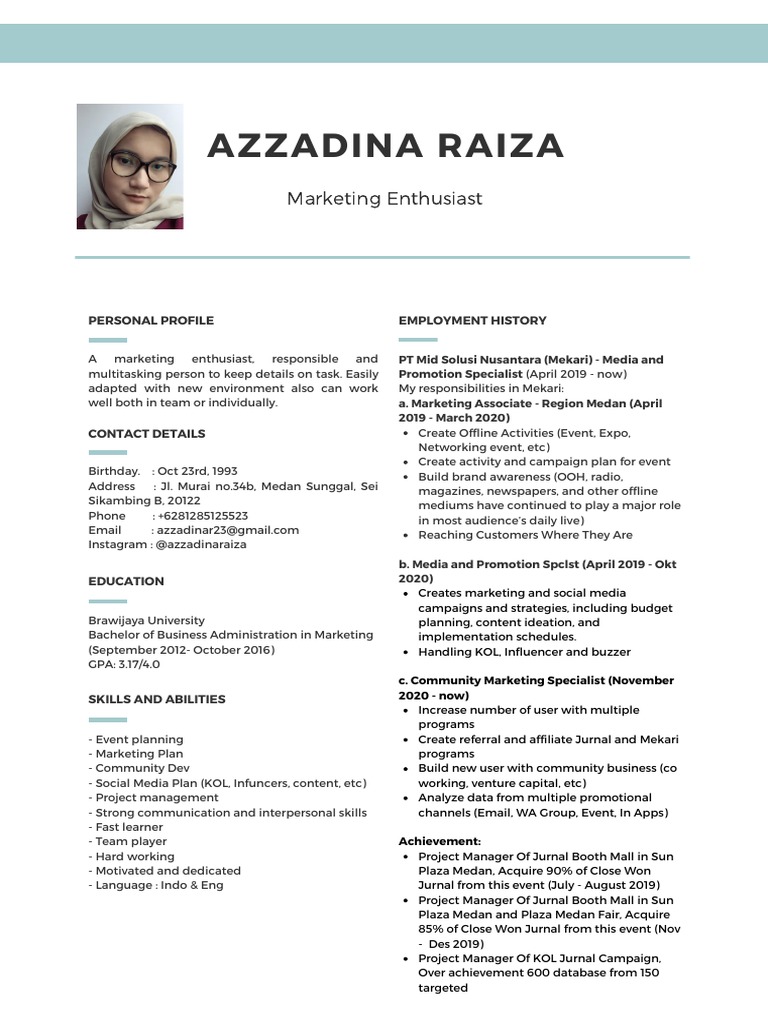 Resume Azza | Download Free PDF | Social Media | Popular Culture & Media Studies