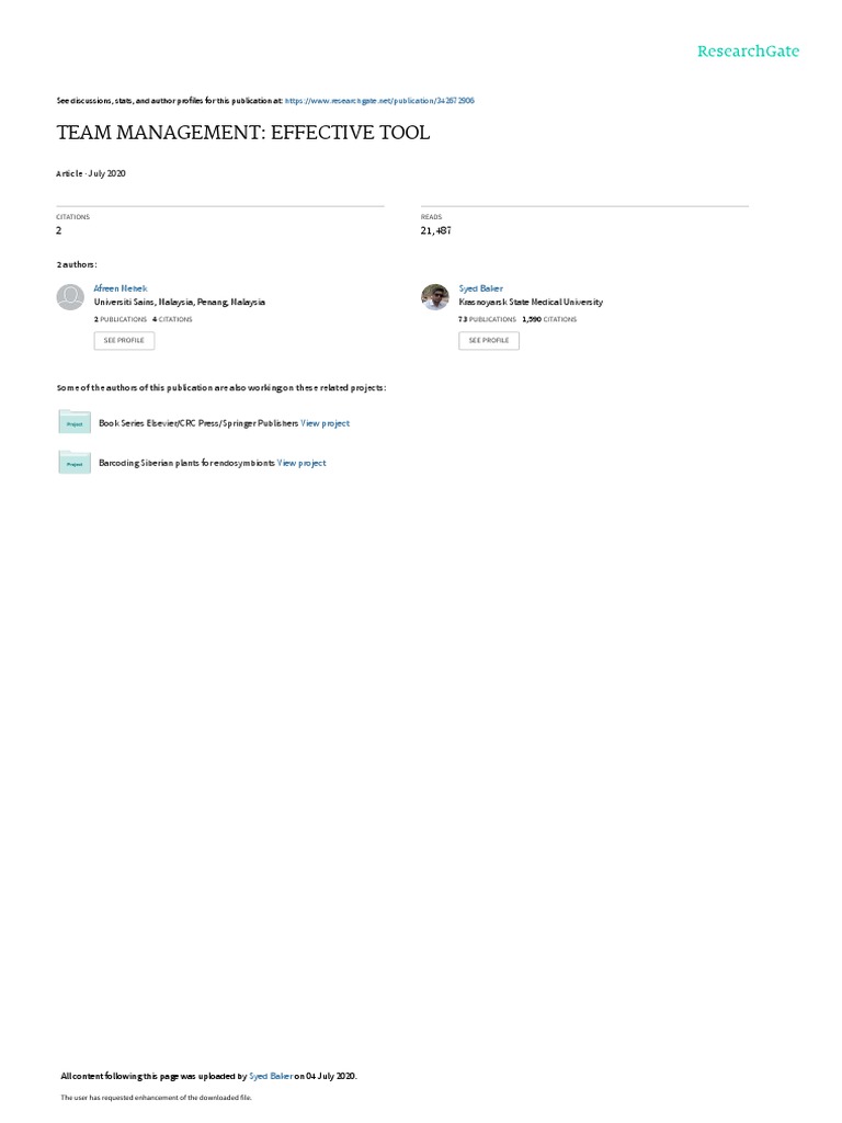 Team Management Effective Tool | PDF | Goal | Business