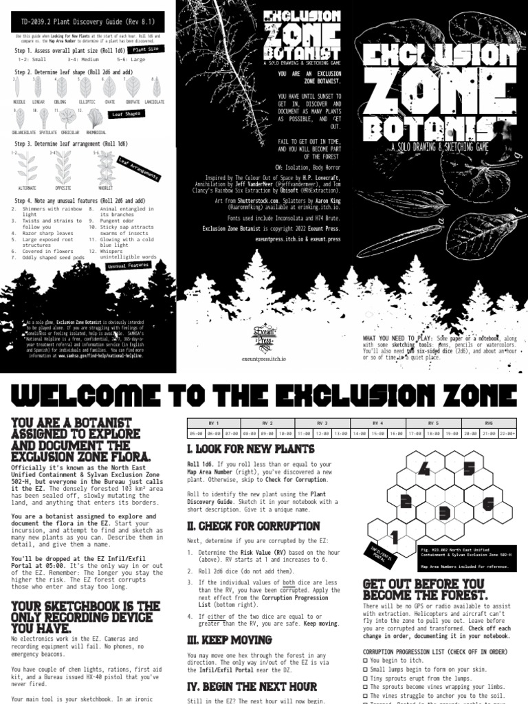 EXEUNT - Exclusion Zone Botanist - Low Splatter | PDF | Plants | Botany