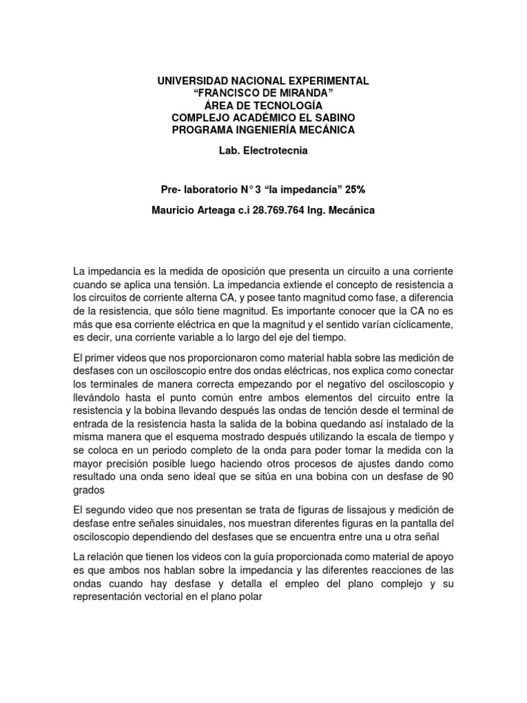 Pre Lab N 3 Mauricio Arteaga 28 769 764 Ing Mecanica Pdf