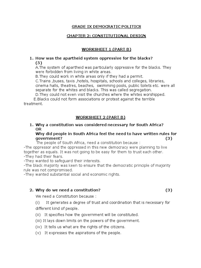 Constitutional Design Part B Answers | Download Free PDF | Constitution ...