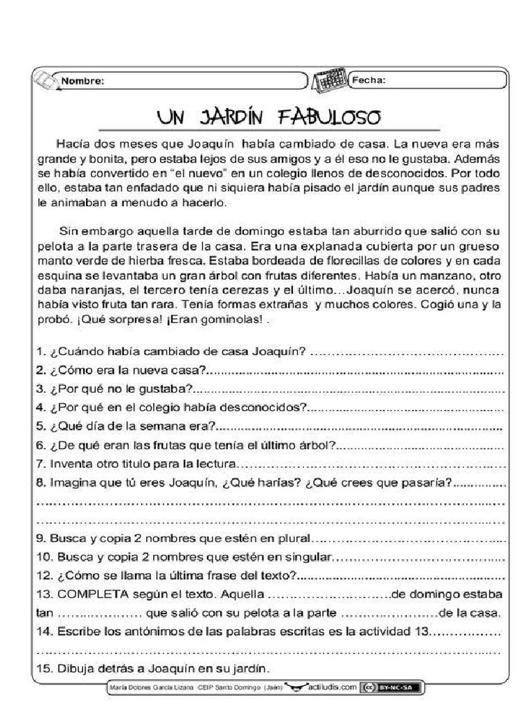 Actividades de Comprensión Lectora | PDF