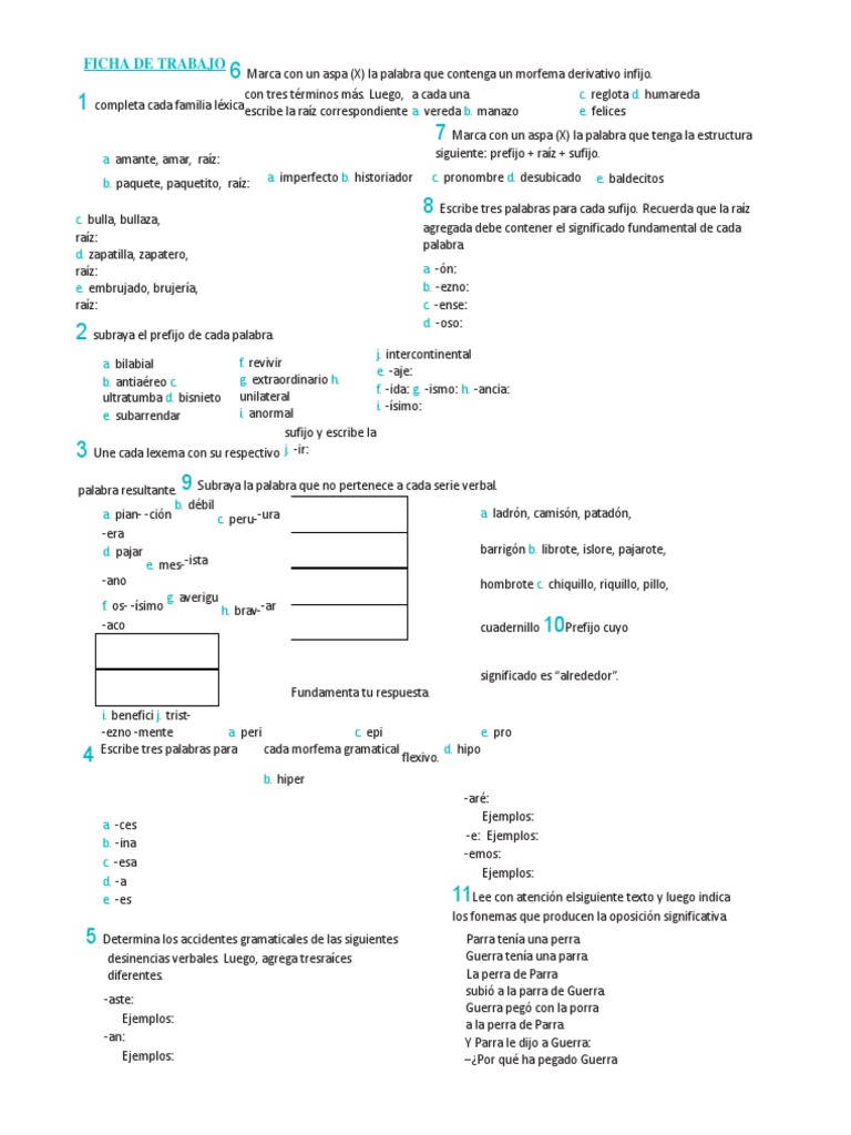 Morfologia PDF | PDF | Palabra | Relaciones sintácticas