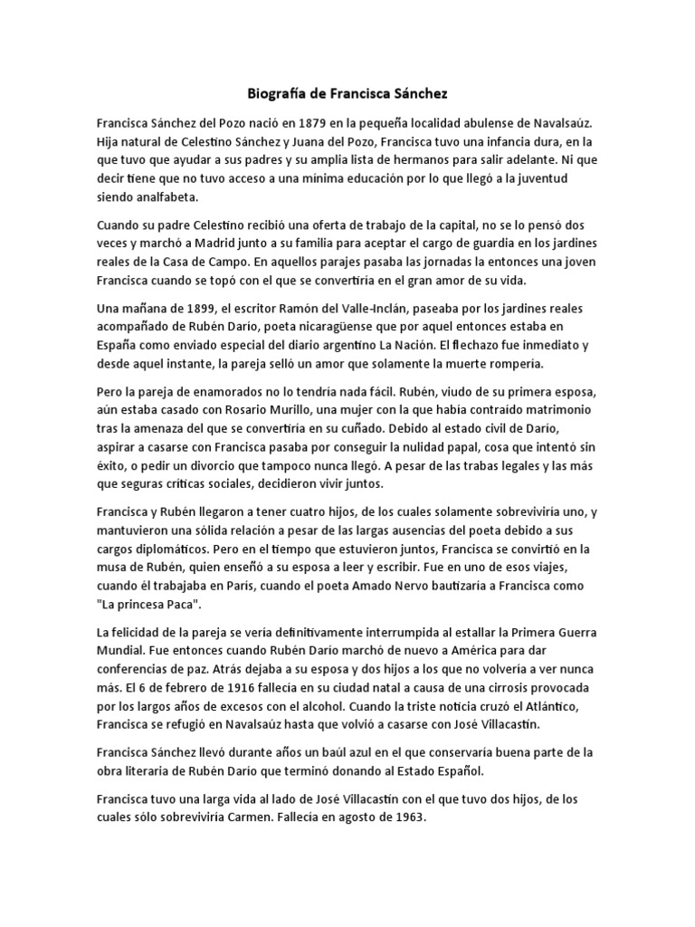 Biografía de Francisca Sánchez | PDF