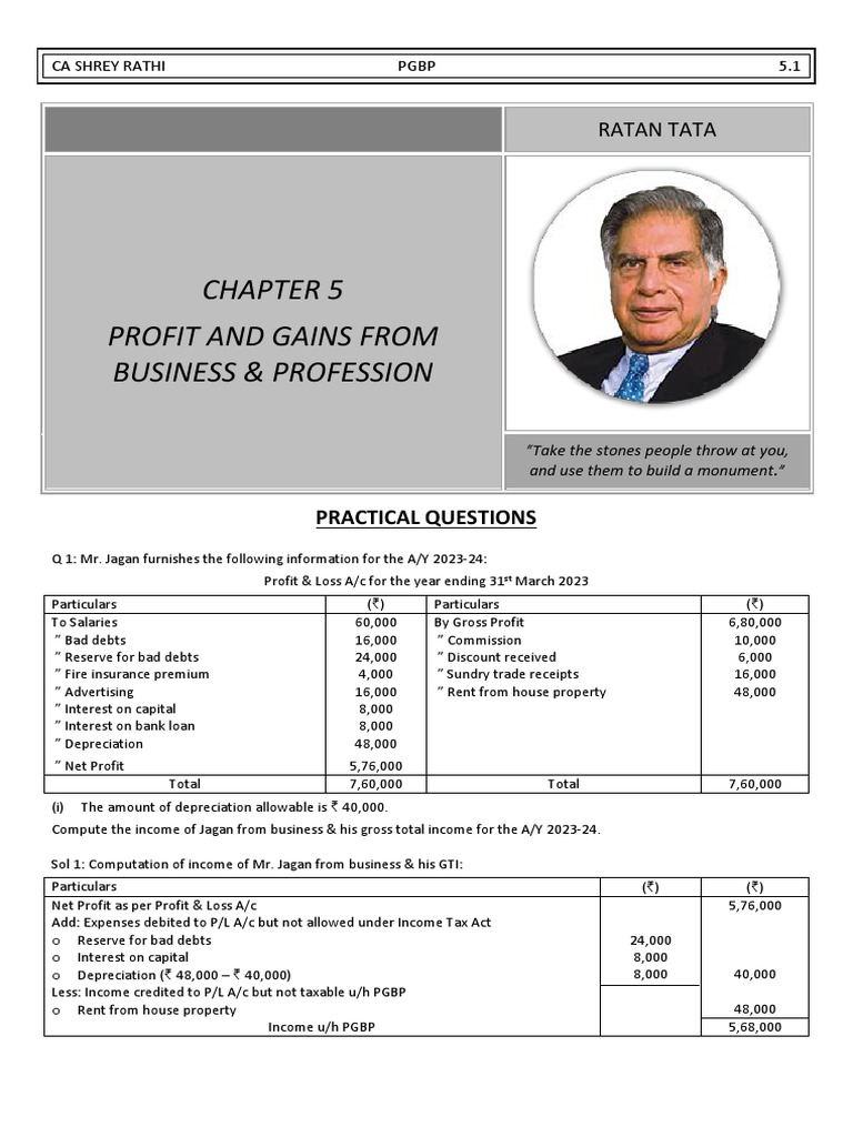 PGBP | PDF | Expense | Depreciation
