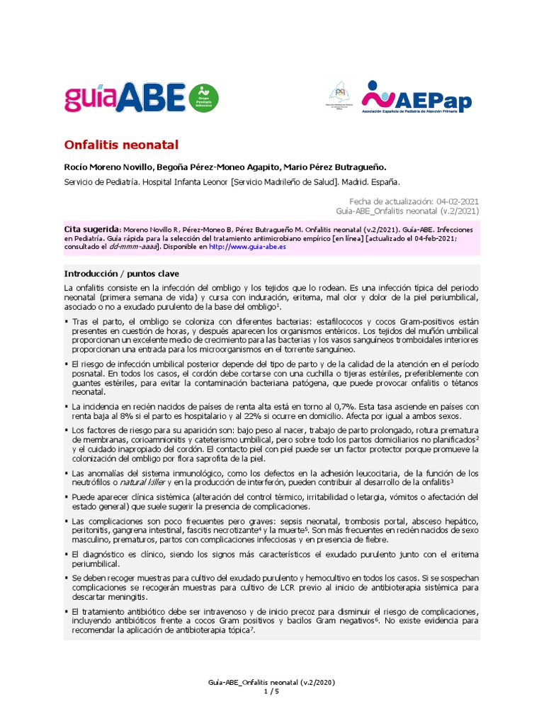 Guía sobre Onfalitis Neonatal | PDF | Especialidades Medicas | Inmunología
