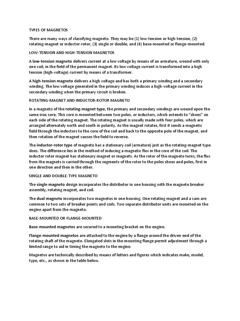 Magneto Types | PDF | Inductor | Transformer