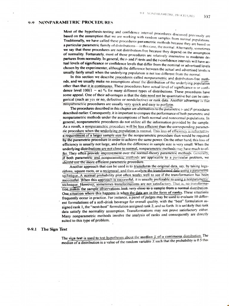 Non Parametric Test | PDF | P Value | Statistical Hypothesis Testing