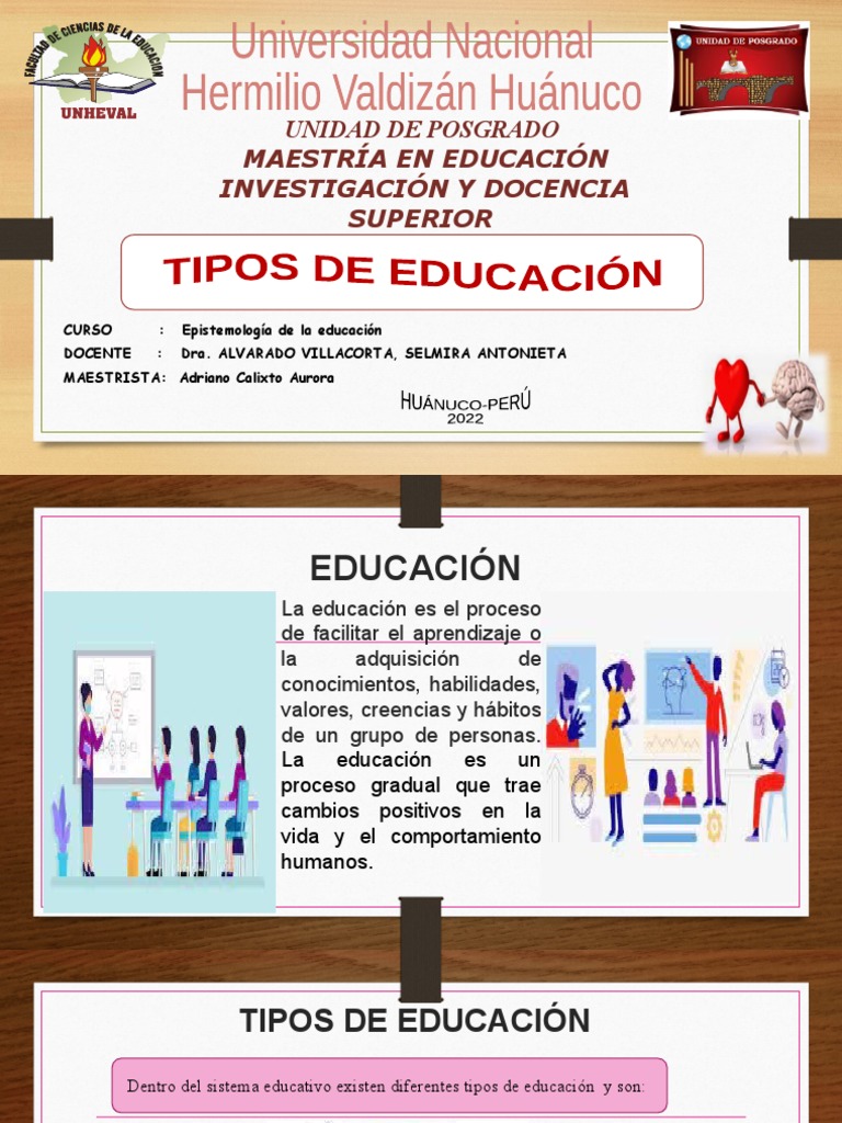 Tipos de Educacion | PDF | Aprendizaje | Enseñando