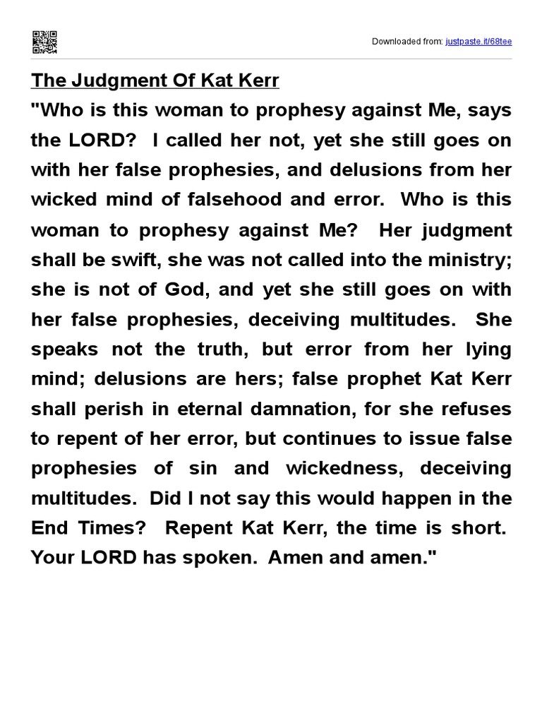 Kat Kerr: A False Prophet's Judgment | PDF | Religion & Spirituality