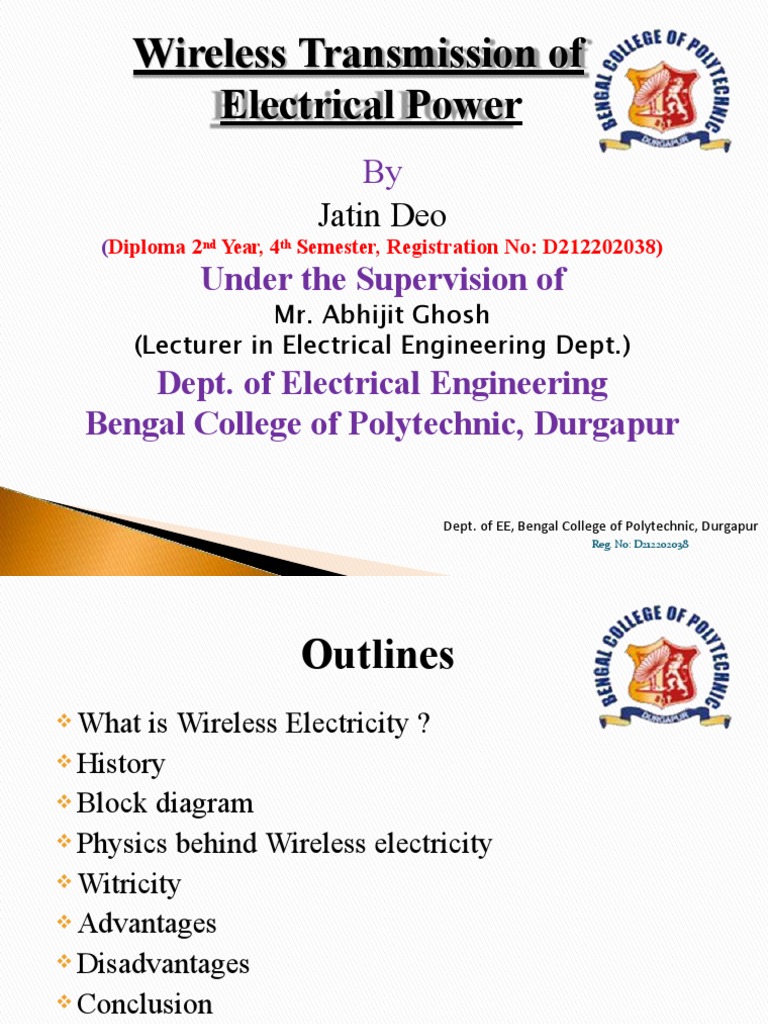 Wireless Transmission of Electrical Power | PDF | Inductor | Electric Power Transmission